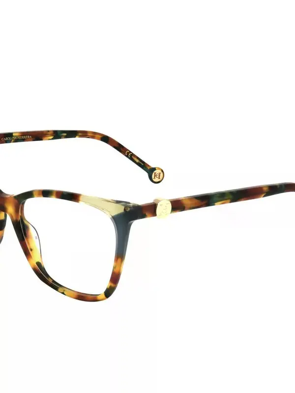 Carolina Herrera Tortoiseshell-effect Square-frame Eyeglasses - Brown