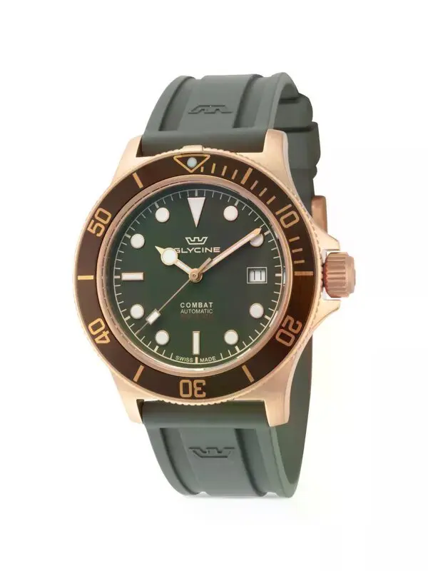 GLYCINE Combat Sub Sport Bronze 42mm Watch - Green