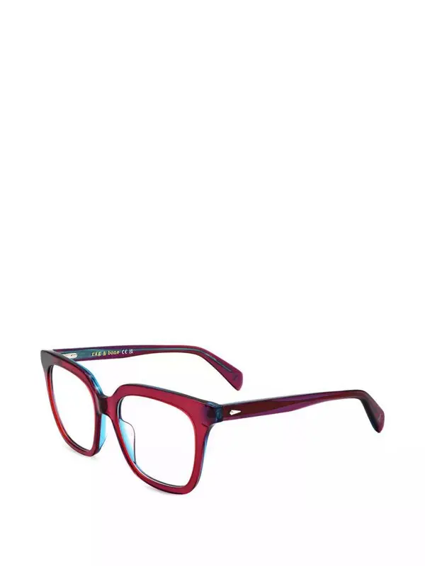 Rag & Bone Square Frame Eyeglasses - Red