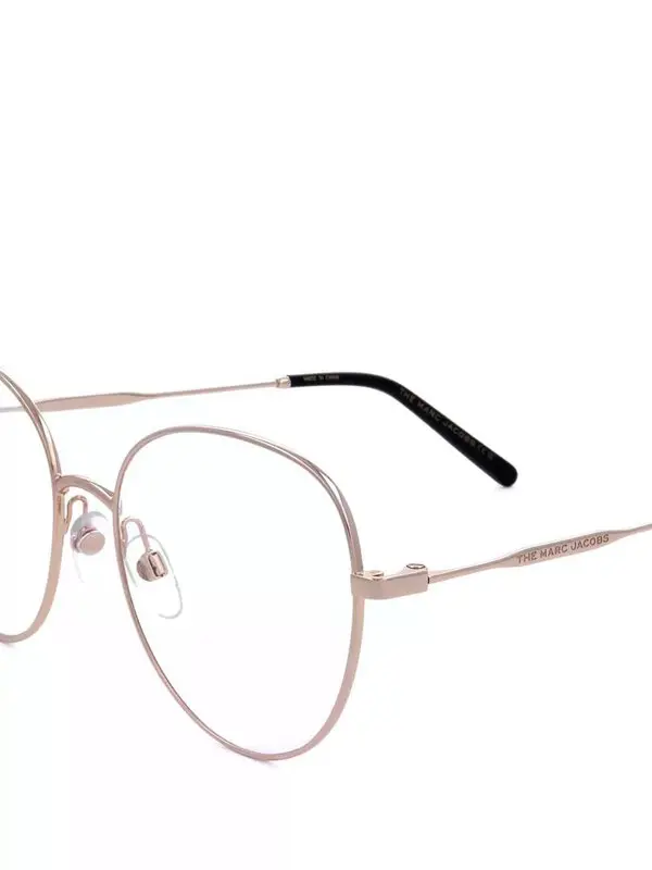 Marc Jacobs Rose Tone Geometric Frame Eyeglasses