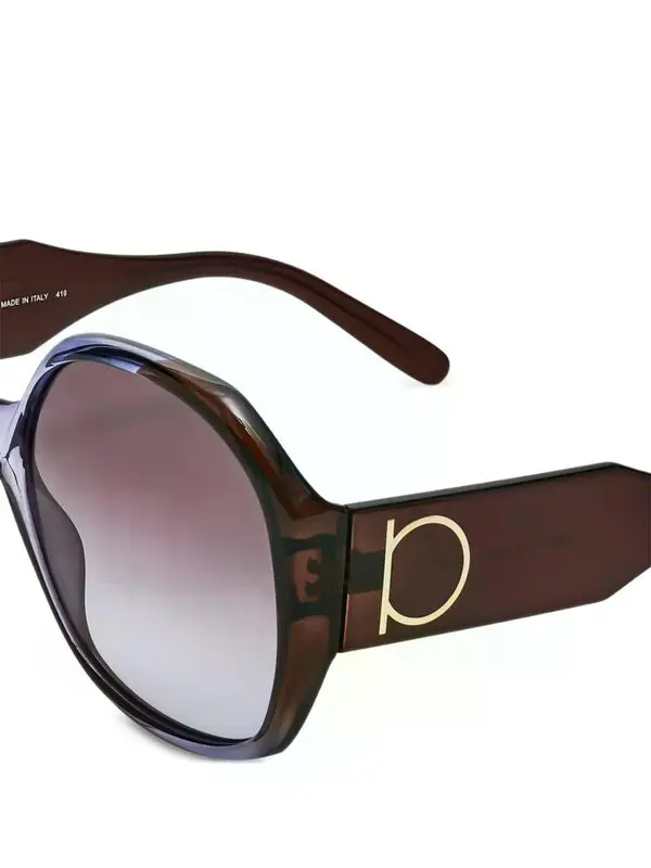 FERRAGAMO Geometric-frame Sunglasses - Brown