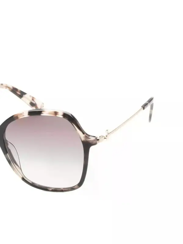Longchamp Tortoiseshell Effect Geometric Frame Sunglasses - Brown