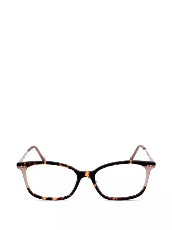 Carolina Herrera Tortoiseshell-effect Rectangle-frame Glasses
