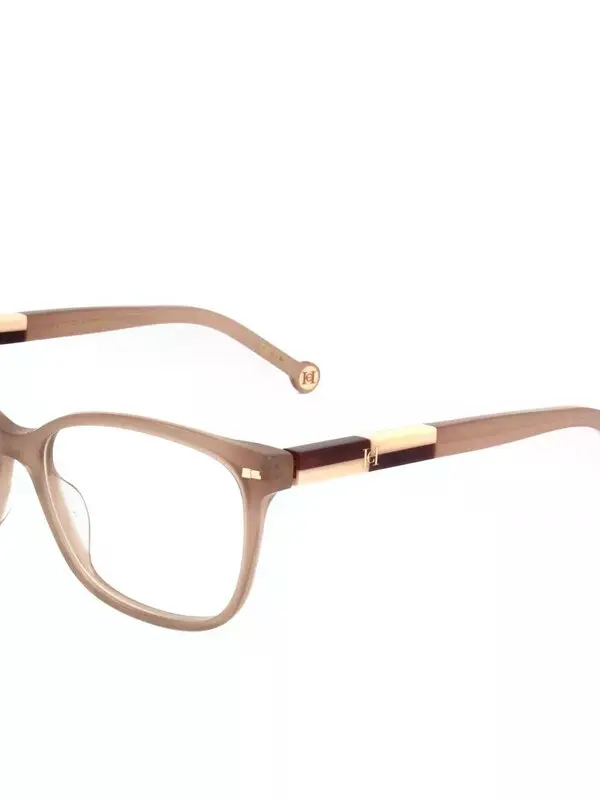 Carolina Herrera Square Frame Glasses With Logo Detail - Neutrals