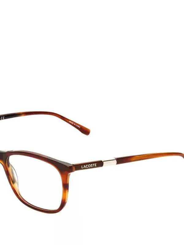 Lacoste Tortoiseshell-effect Rectangle-frame Eyeglasses - Brown