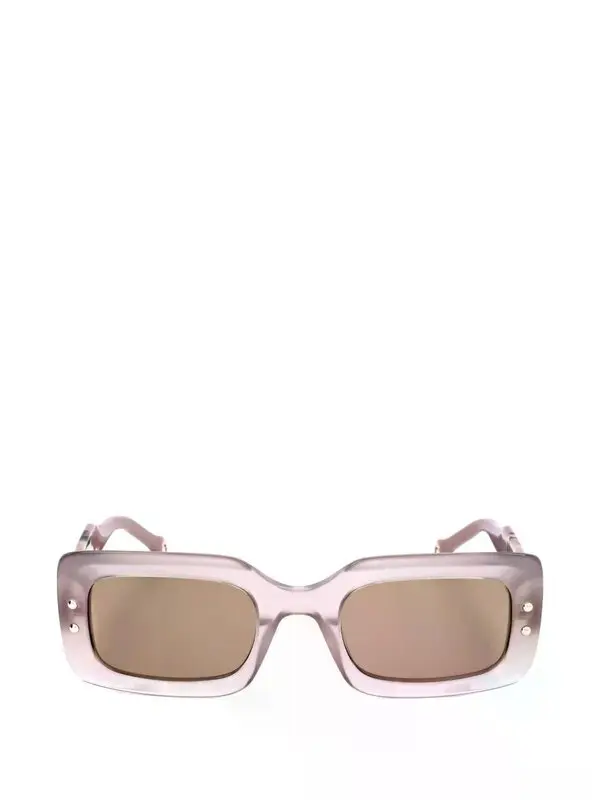 Carolina Herrera Tortoiseshell-effect Rectangle-frame Sunglasses - Pink