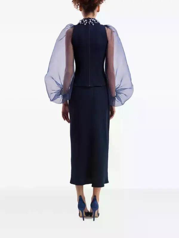 GEMY MAALOUF Beaded High-neck Top