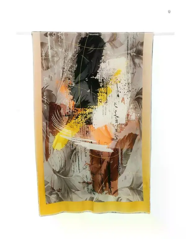 D'ANIELLO Abstract-print Frayed Scarf