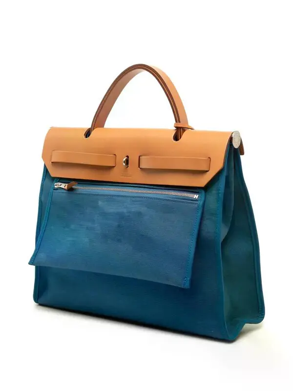 Hermès Toile Herbag Zip 31 Satchel - Blue