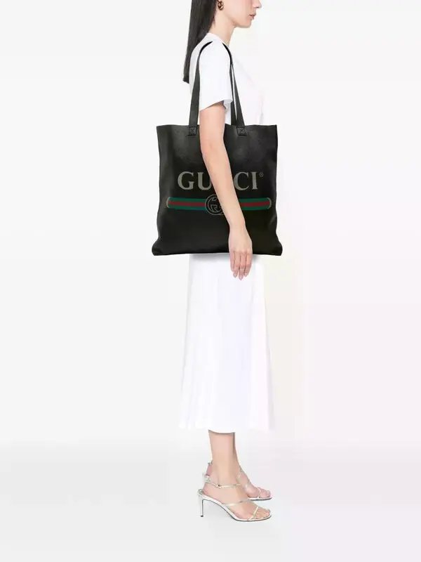Gucci 2016-2026 Calfskin Logo Tote Bag