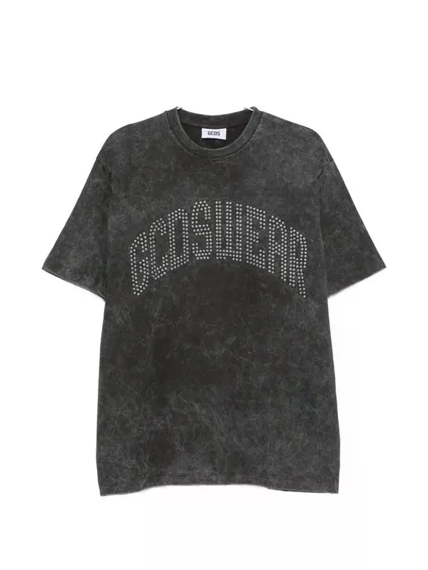 Gcds Stud-embellished Acid-wash T-shirt