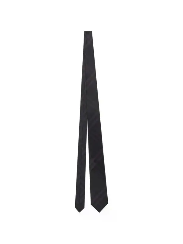 Burberry Check Silk Tie - Black
