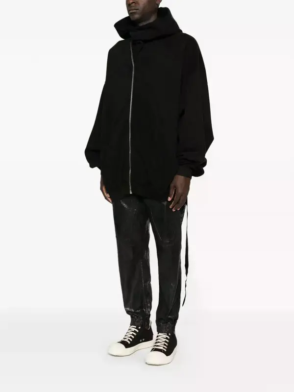 Rick Owens Asymmetric-zip Long-sleeve Hoodie - Black