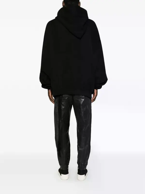 Rick Owens Asymmetric-zip Long-sleeve Hoodie - Black