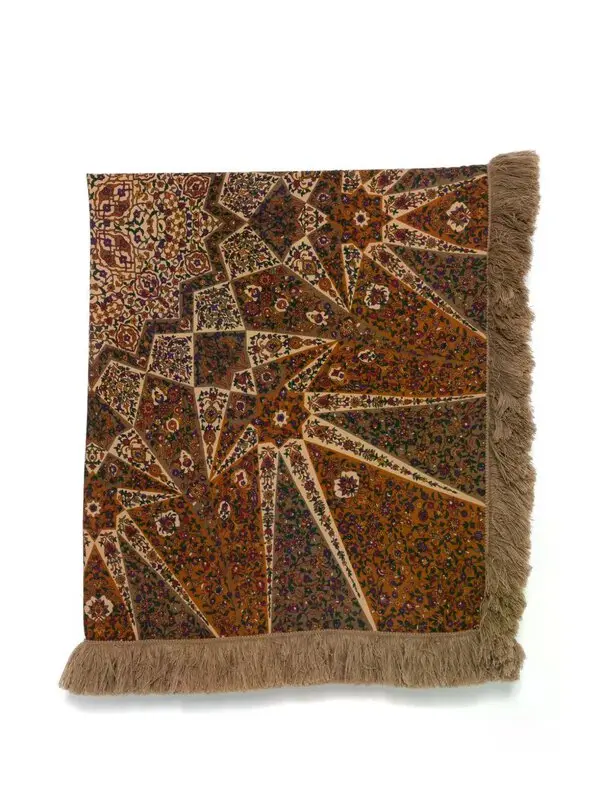 A.N.G.E.L.O. VINTAGE CULT 1970s Floral-print Fringed Scarf - Orange
