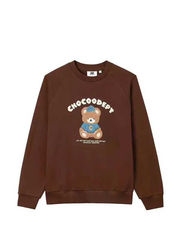 CHOCOOLATE Bear Patch Long Sleeve Sweatshirt