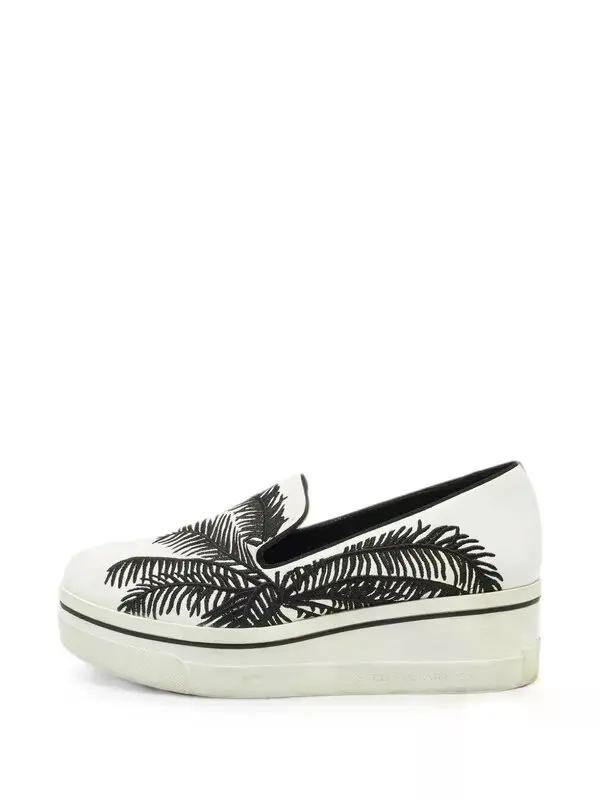 Stella McCartney Embroidered Wedge-heel Slip-on Sneakers
