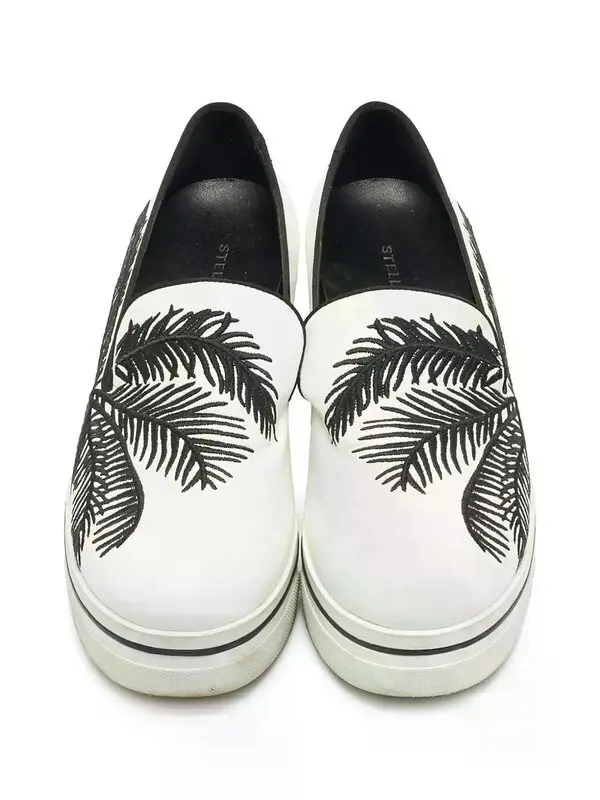 Stella McCartney Embroidered Wedge-heel Slip-on Sneakers