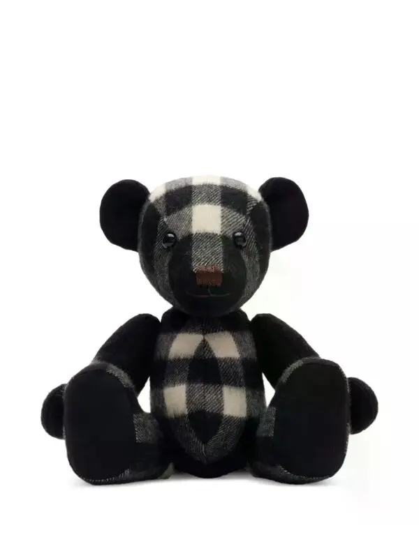 Burberry Check Cashmere Thomas Bear - Black
