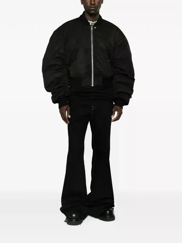 Rick Owens Secchia Flight Ruched-sleeve Bomber Jacket