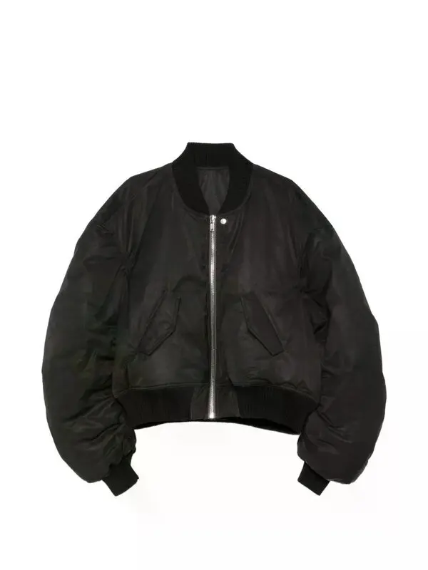 Rick Owens Secchia Flight Ruched-sleeve Bomber Jacket - Black