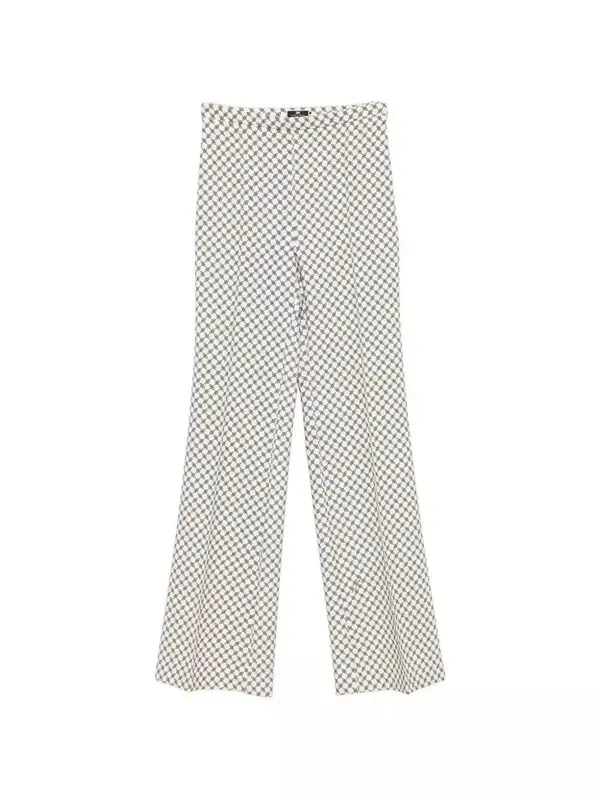 Elisabetta Franchi Monogram Print Wide Leg Trousers