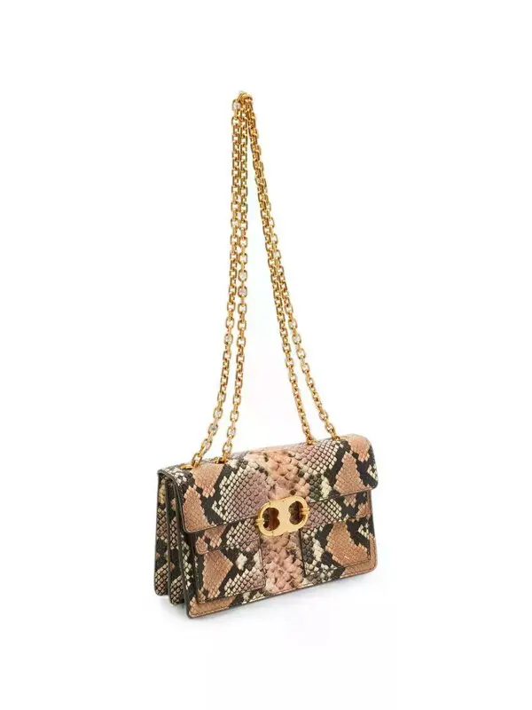 Tory Burch Gemini Python-embossed Shoulder Bag