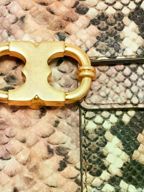 Tory Burch Gemini Python-embossed Shoulder Bag