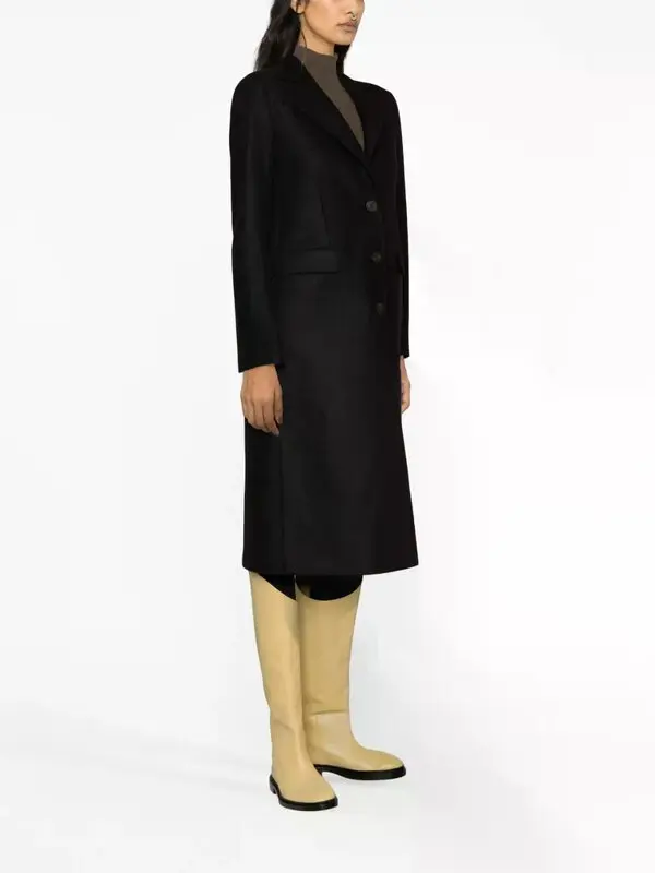 Harris Wharf London Single-breasted Buttoned Wool Coat