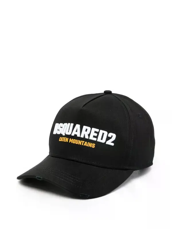 Dsquared2 Distressed Embroidered Baseball Cap - Black