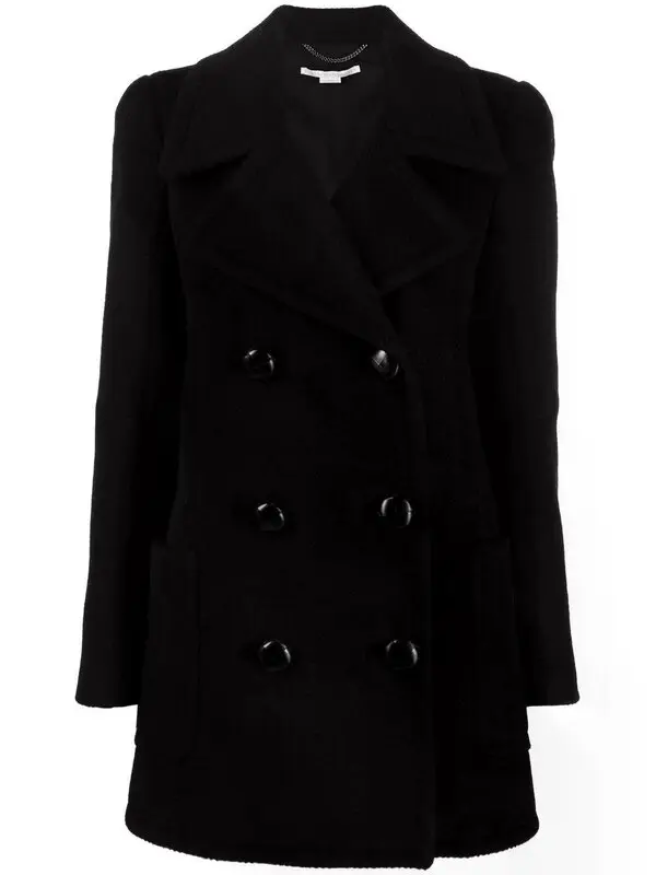 Stella McCartney Double-breasted Wool Coat - Black