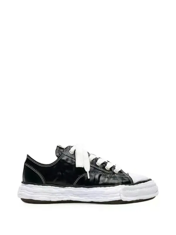 Mihara Yasuhiro Peterson 23 Og Sole Wrinkled Leather Low-top Sneakers - Black