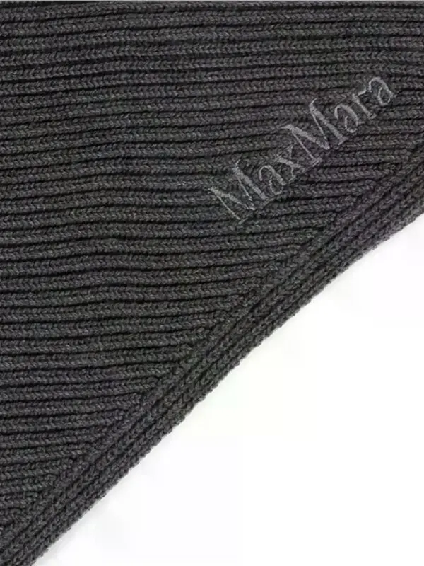 Max Mara Ribbed-knit Embroidered Scarf