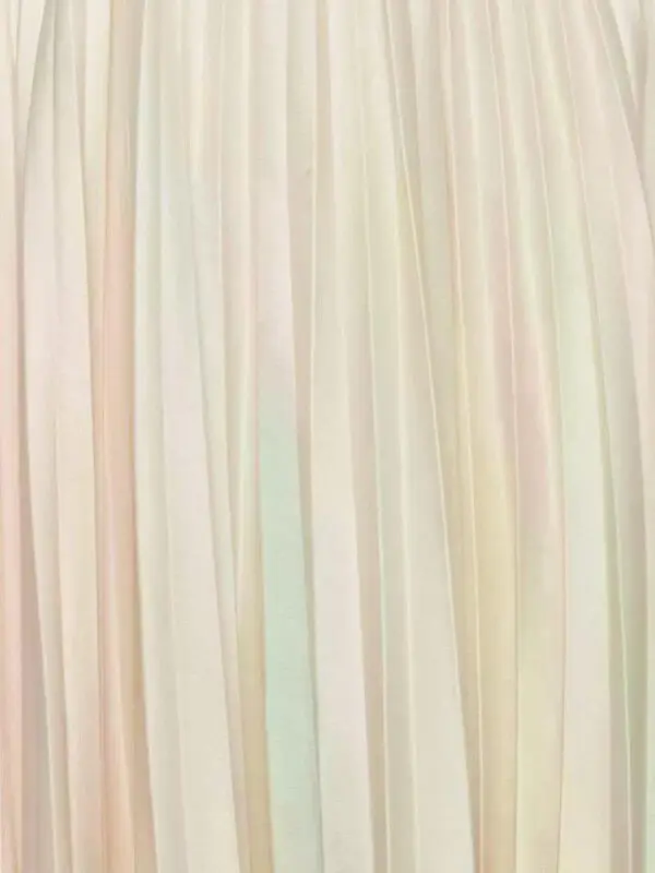 Polo Ralph Lauren Beige Satin Plissé Asymmetric Midi Skirt - Neutrals