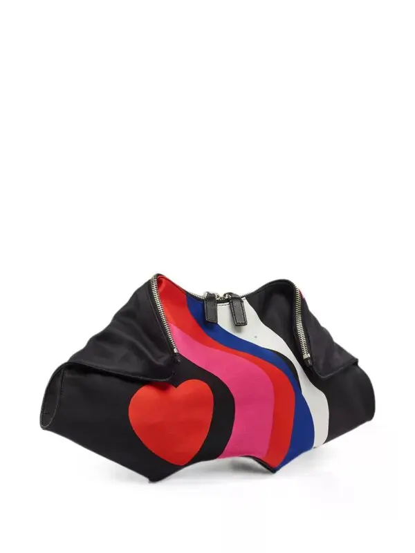 Alexander McQueen De Manta Heart-print Clutch Bag