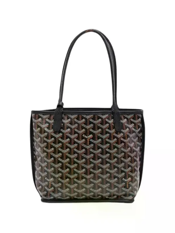 Goyard 2023 Mini Goyardine Reversible Anjou Tote Bag - Black
