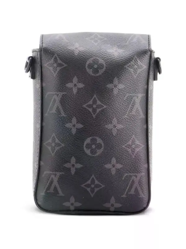 LOUIS VUITTON S Lock Vertical Wearable Wallet Monogram Eclipse Canvas Crossbody Bag - Black