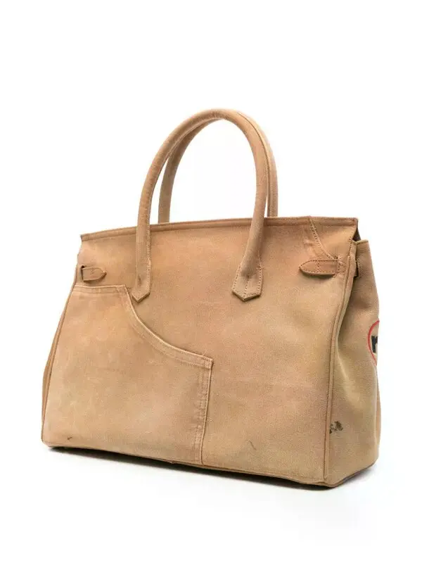 ANOTHER CHANCE Logo Patch Buckled Tote Bag