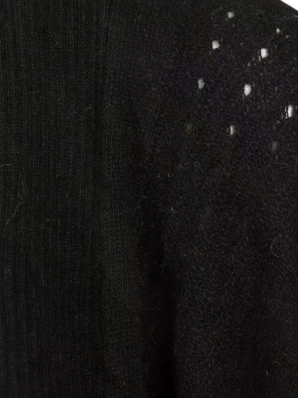 Ermanno Scervino Lace-trim Open-knit Stole - Black