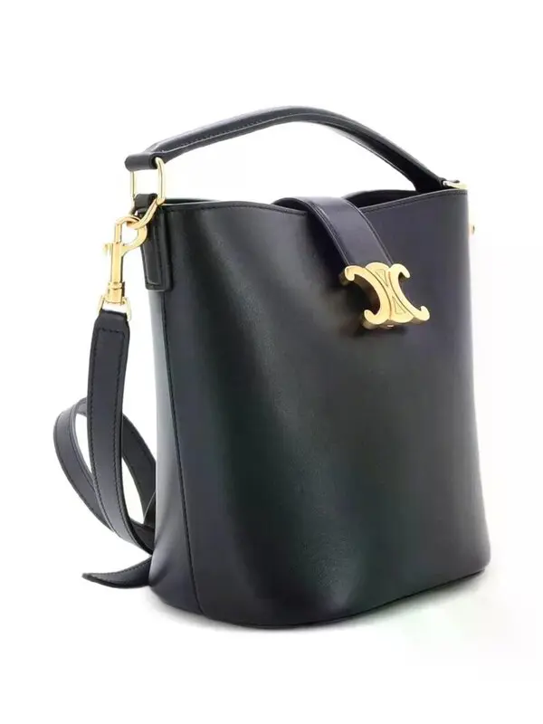 Celine Leather Bucket Bag - Black