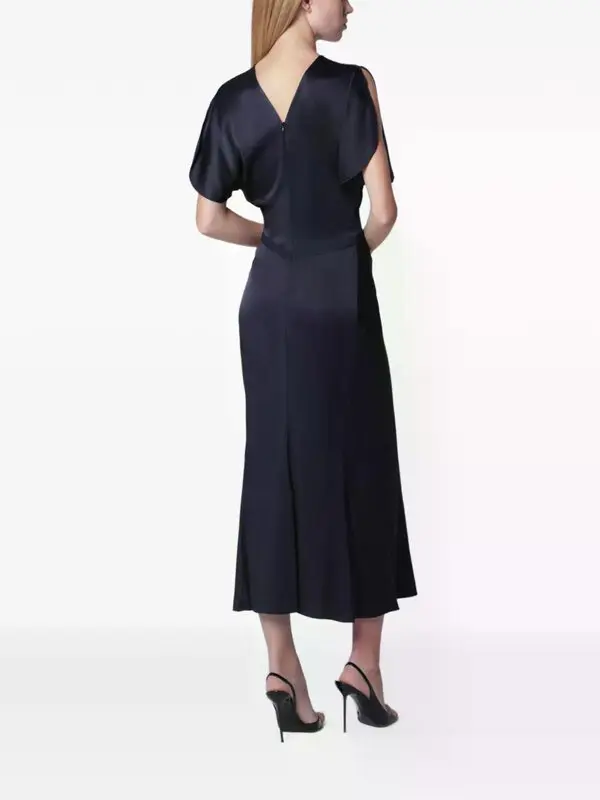 Victoria Beckham Bela Ruched Midi Dress - Blue