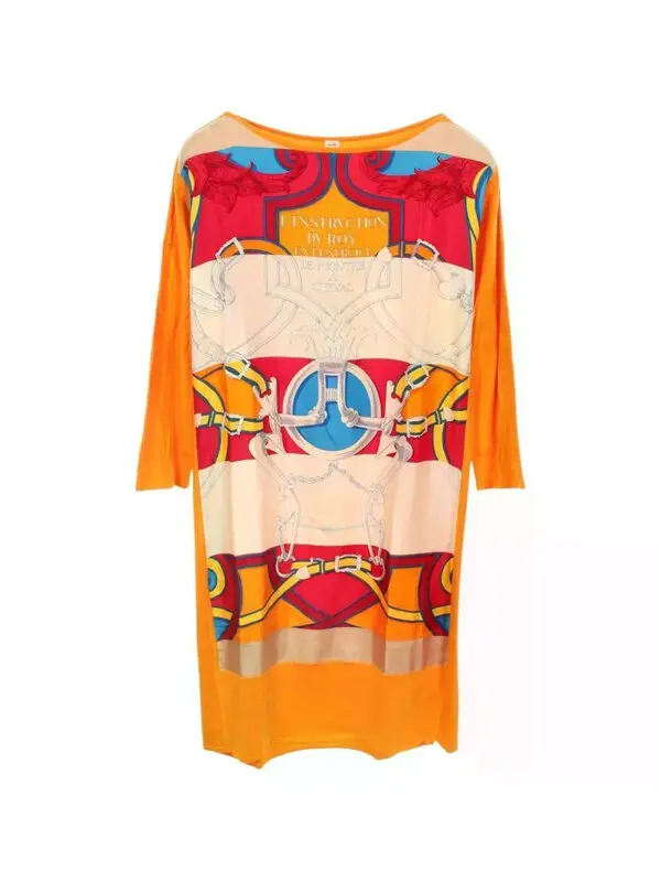 Hermès Printed Tie-fastening Dress