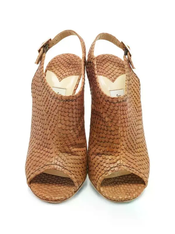 JIMMY CHOO Snakeskin-effect Slingback Sandals