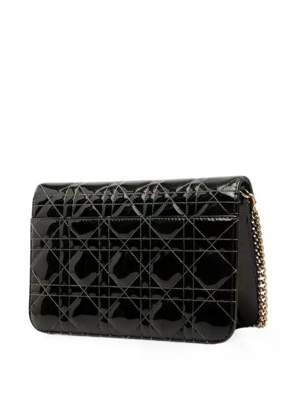 Dior Patent Cannage Miss Promenade Crossbody Bag - Black