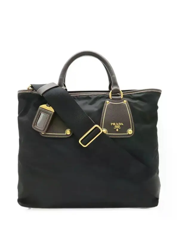Prada 2010-2026 Saffiano Trimmed Tessuto Satchel