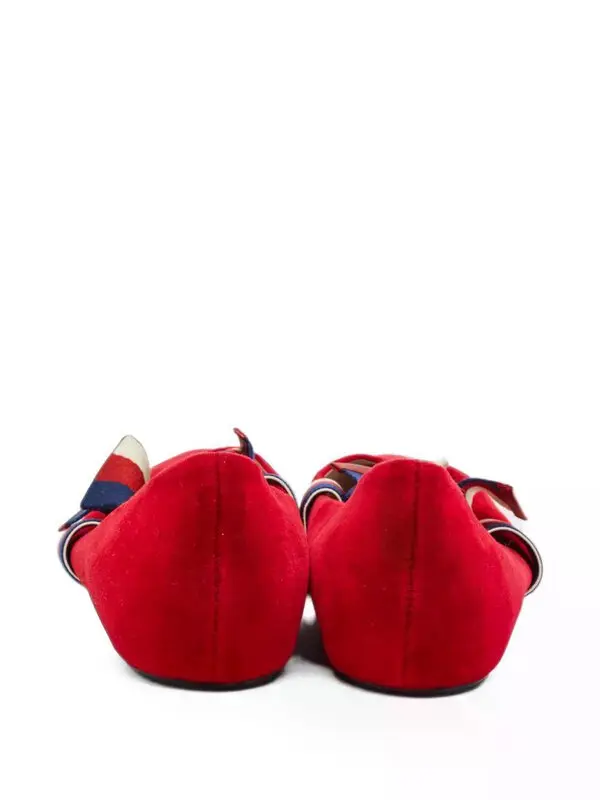 Gucci Velvet Web Bow Ballet Flats