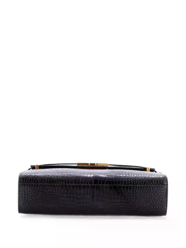 Saint Laurent Manhattan Crocodile Embossed Leather Medium Shoulder Bag