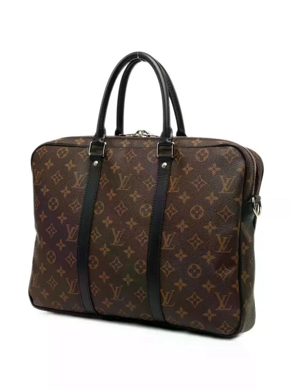 LOUIS VUITTON Monogram Macassar Porte Documents Jour Business Bag