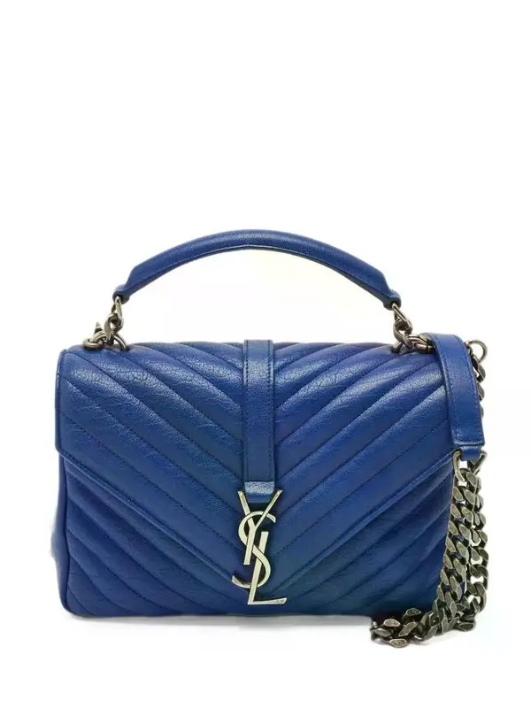 Saint Laurent 2015 College Matelassé Tote Bag - Blue