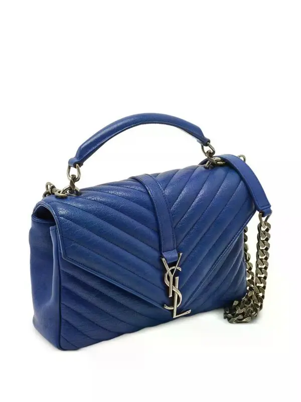 Saint Laurent College Matelassé Tote Bag - Blue